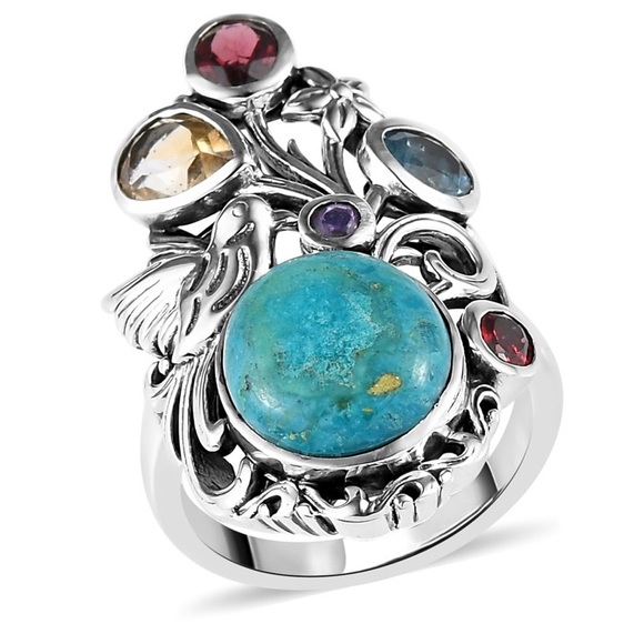 Jewelry | Nwt Artisan Crafted Opalina Wmulti Gemstone Bird Ring In 925 ...
